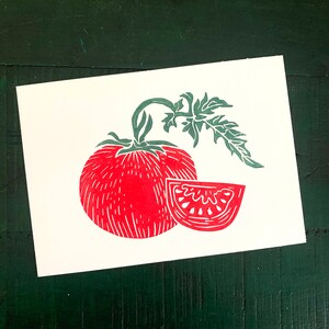 Tomato Linocut Print on Card Stock - Etsy