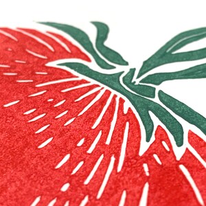 Tomato Linocut Print on Card Stock - Etsy