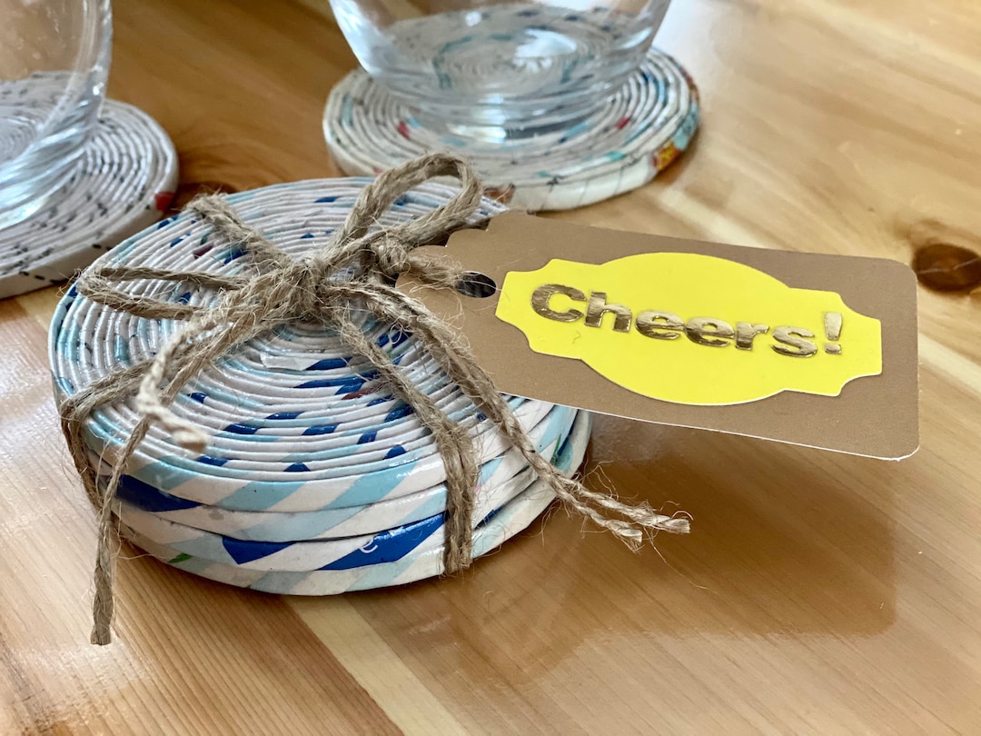 Upcycled Paper Coaster, Upcycled Coaster - Etsy