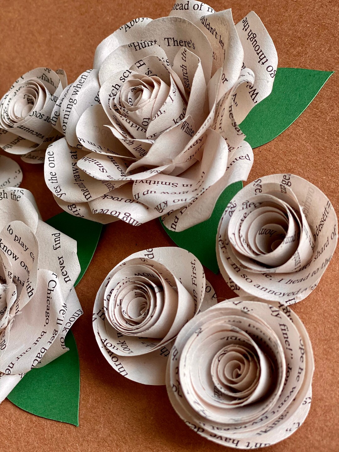 Book Page Paper Flower, Upcycled Paperflowers, Eco-friendly Decorhanade ...