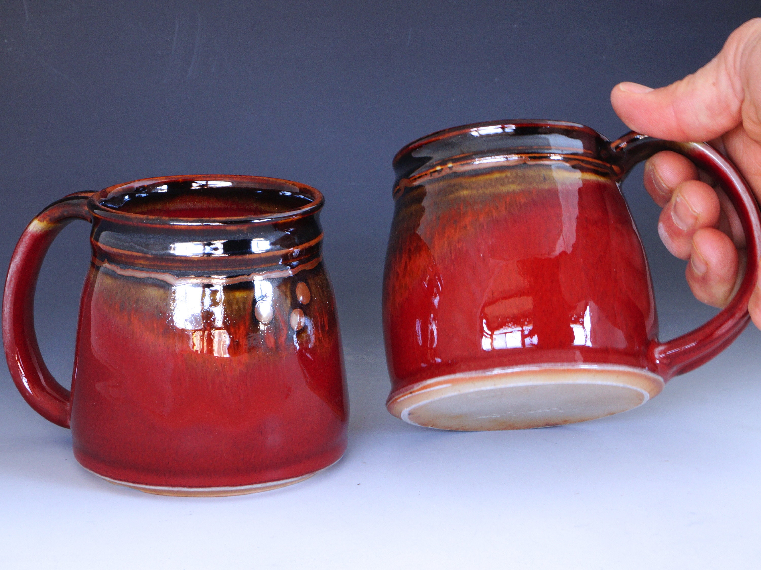 Handmade pottery mugs: Set of two coffee mugs 3 | Etsy