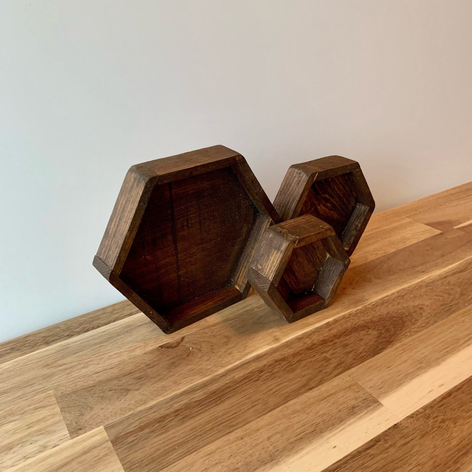 Wooden Hexagon Tray Set | Etsy