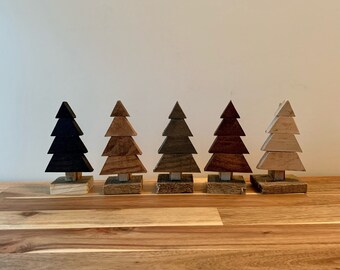 Mini Wood Christmas Trees Small Farmhouse Trees Holiday Decor - Etsy