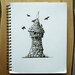 Ink Art Print Crumbling Tower - Etsy