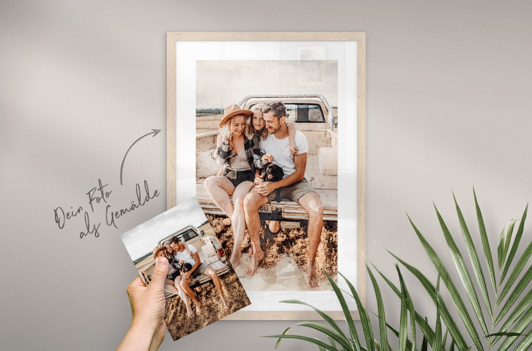 Couple Portrait Personalised With Names | Painting From Photo | Poster ...