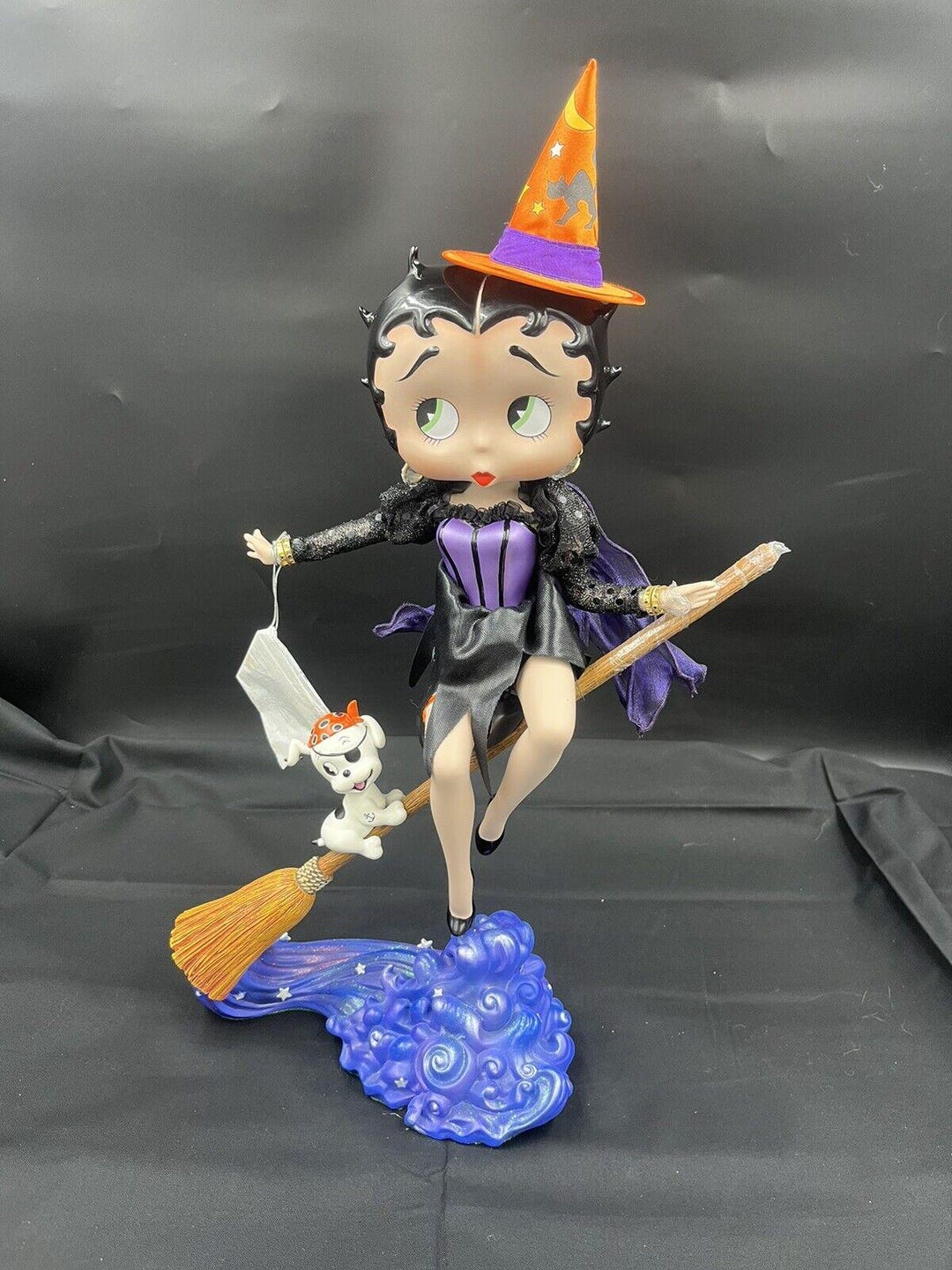 Danbury Mint Betty Boop Halloween Bewitching Witch Broom Ride 18" With ...