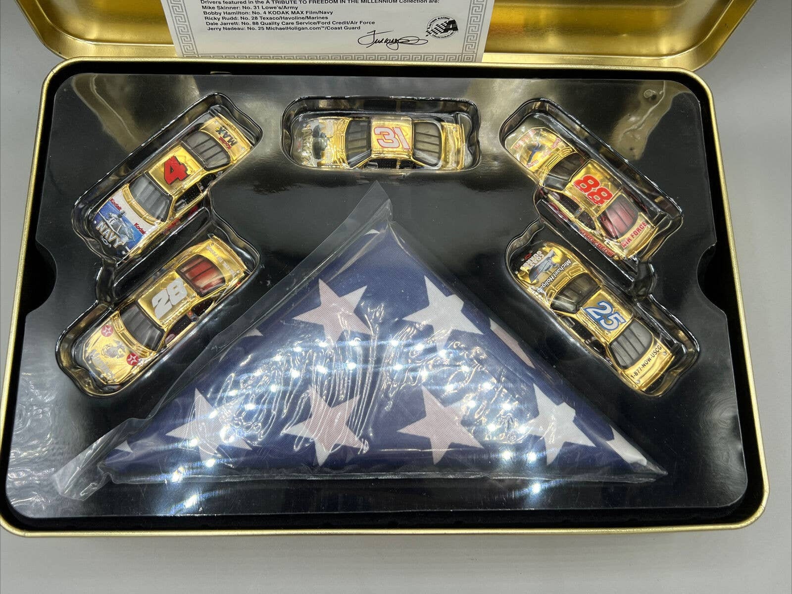 Action 2000 NASCAR Armed Forces 24k Gold 5 Car Set Jarrett/rudd ...