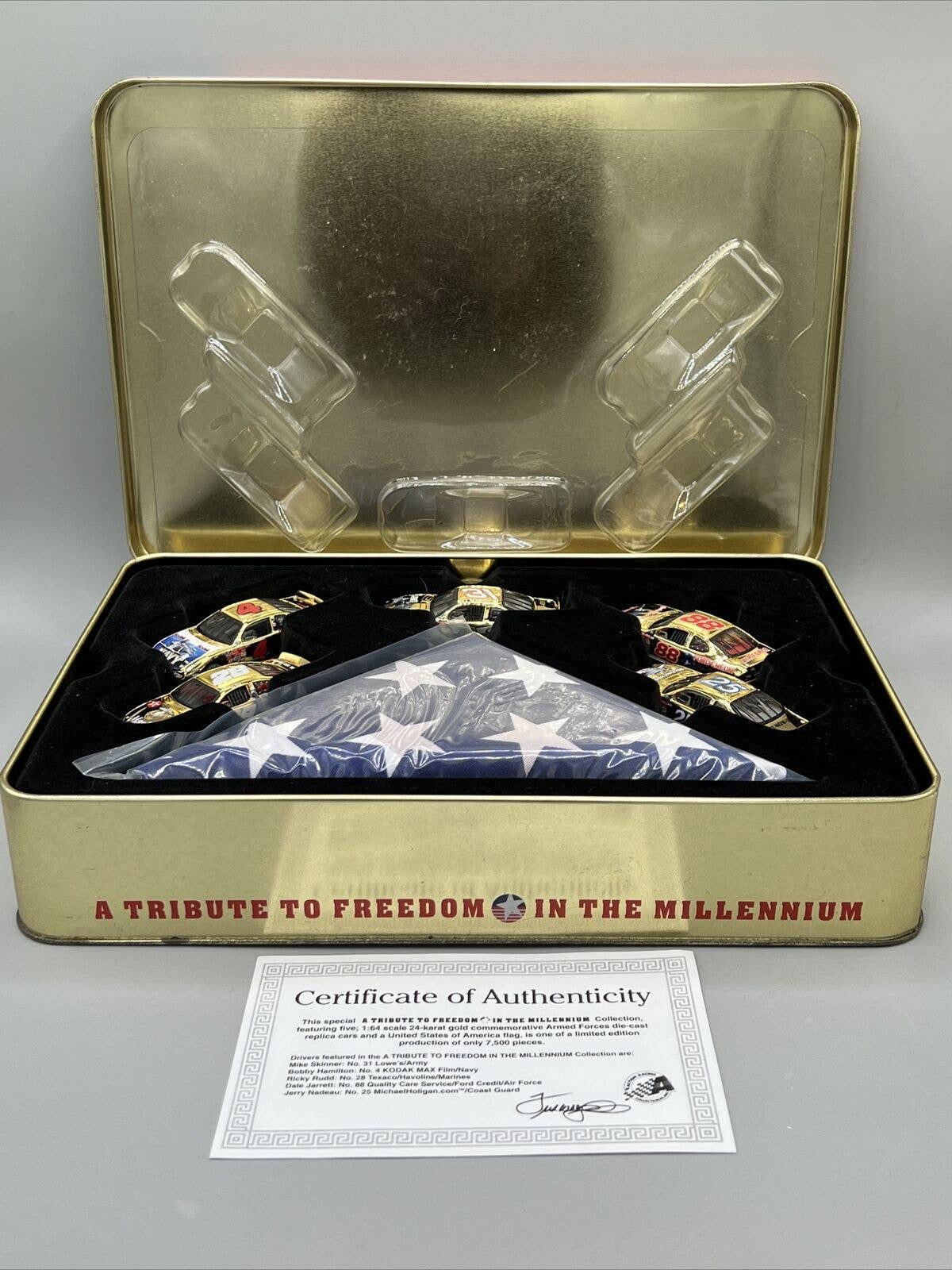 Action 2000 NASCAR Armed Forces 24k Gold 5 Car Set Jarrett/rudd ...