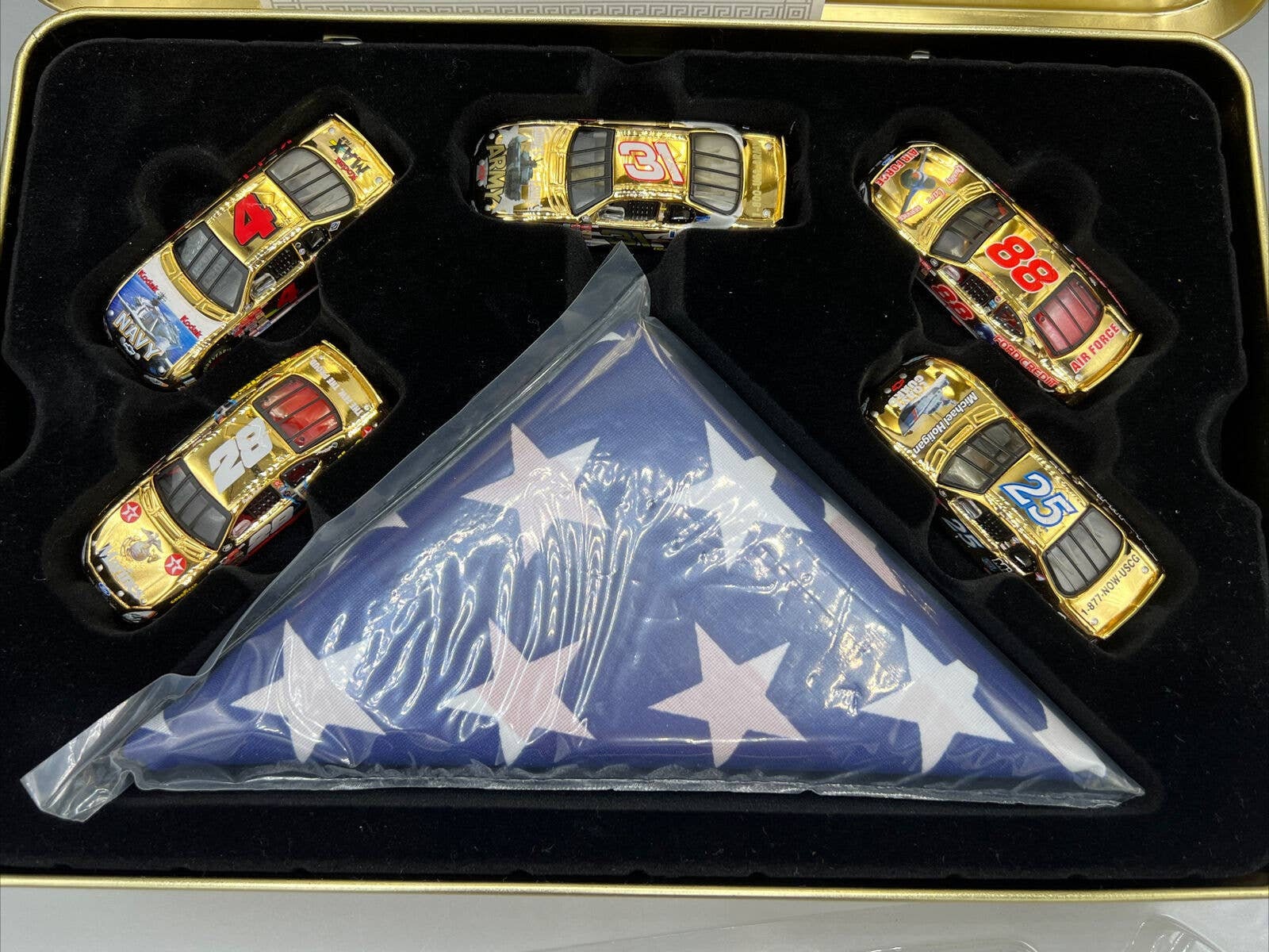 Action 2000 NASCAR Armed Forces 24k Gold 5 Car Set Jarrett/rudd ...