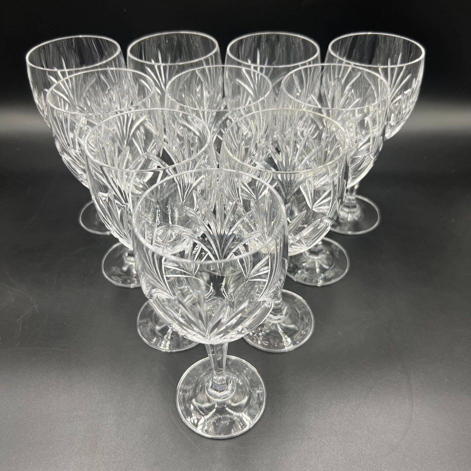 Vintage Glassware Set of 10 BLOCK 24% LEAD CRYSTAL Water Goblets 7 Tall ...