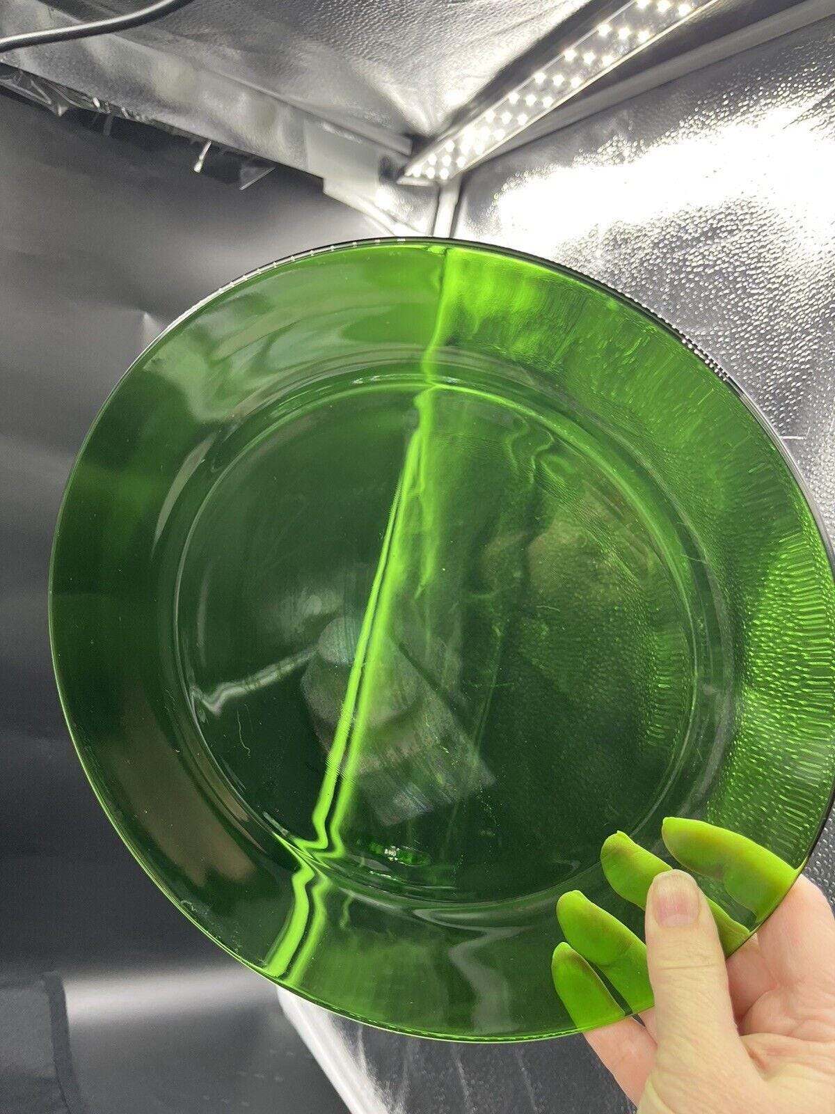 Emerald Green Glass Dinner Plates 10 Set of 4 Vintage - Etsy