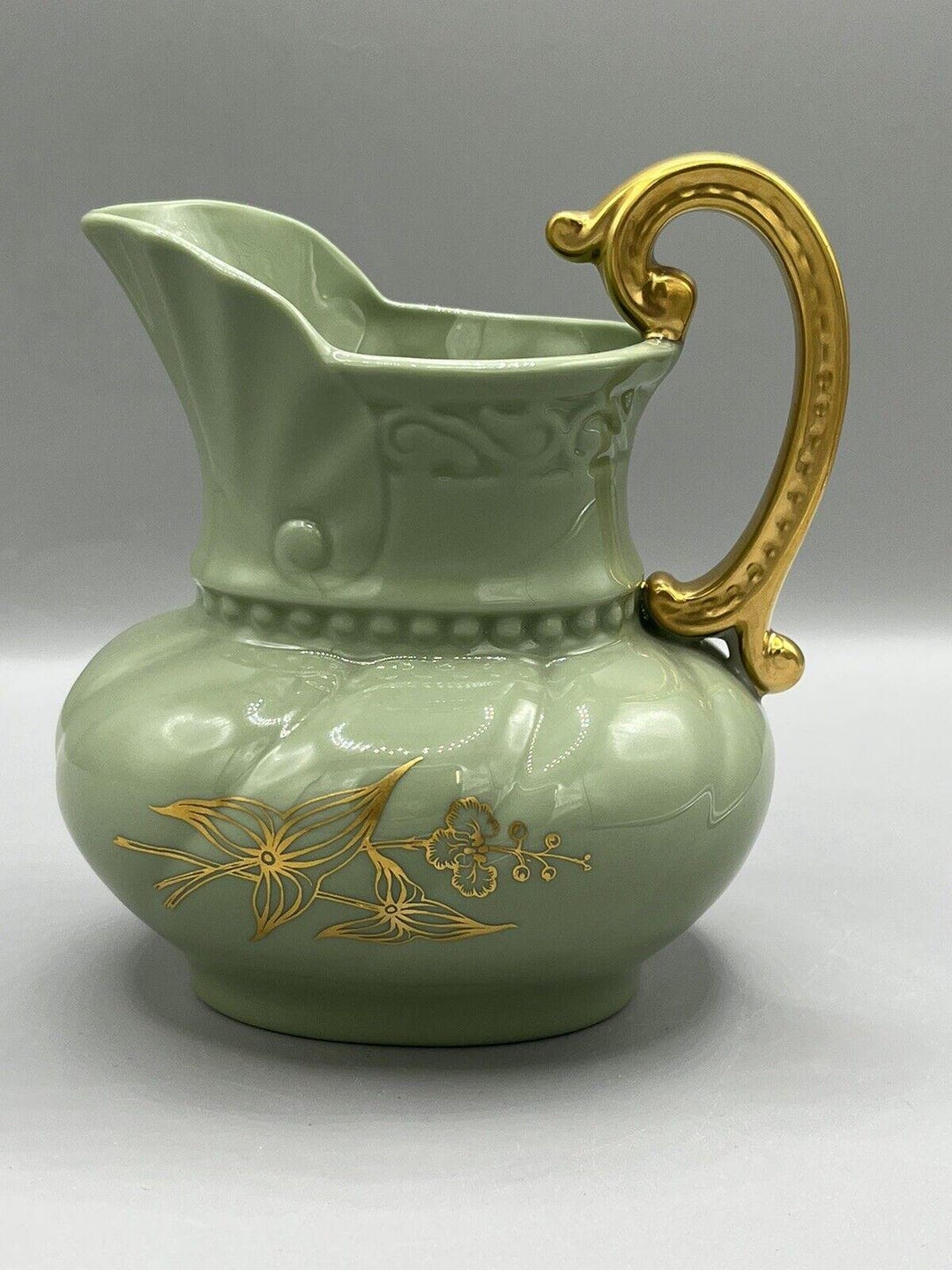 Vintage Lenox Colonial Collection Syrup Pitcher in Sage Green W/ Gold ...