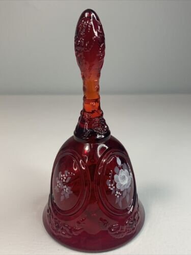 Authentic Vintage 1981 Fenton Red Glass Bell Hand Painted & - Etsy