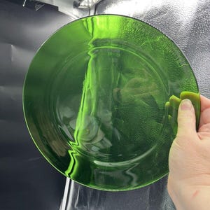 Emerald Green Glass Dinner Plates 10 Set of 4 Vintage - Etsy