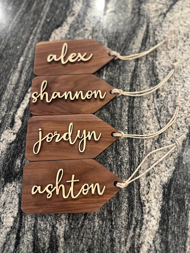 Personalized Stocking Name Tag – Custom Christmas Gift Tag, Rustic ...