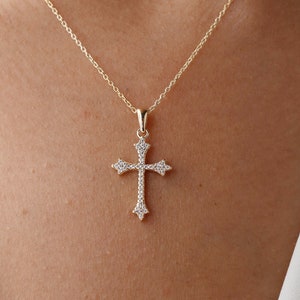 925k Sterling Silver Pave Cross Pendant, Holy Cross Necklace, Cross ...