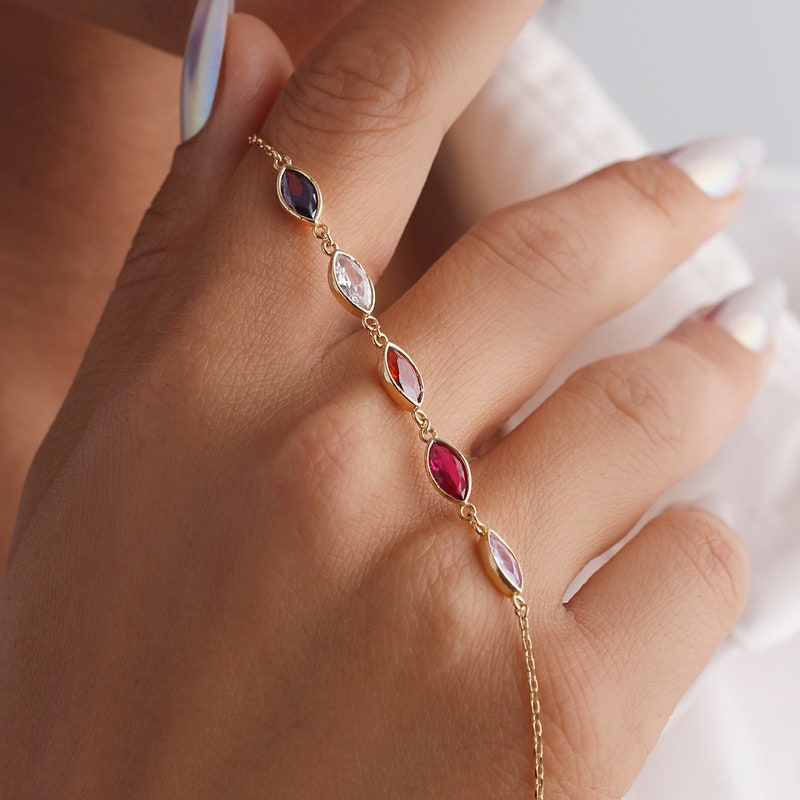 Birthstone Bracelet - Etsy