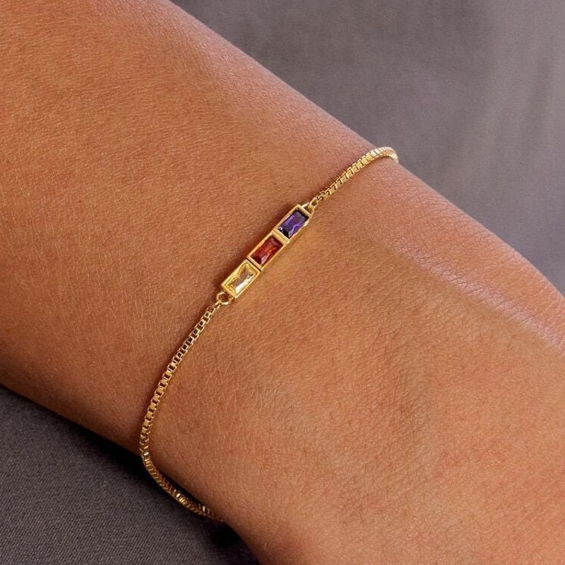 Birthstone Bracelet - Etsy
