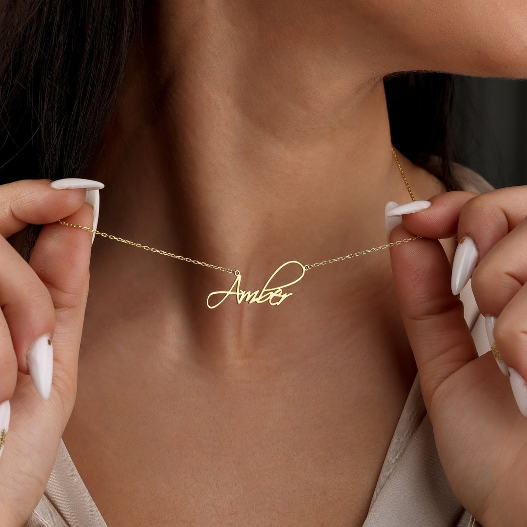 Custom Name Necklace, Script Name Necklace, Easter Gift Necklaces ...