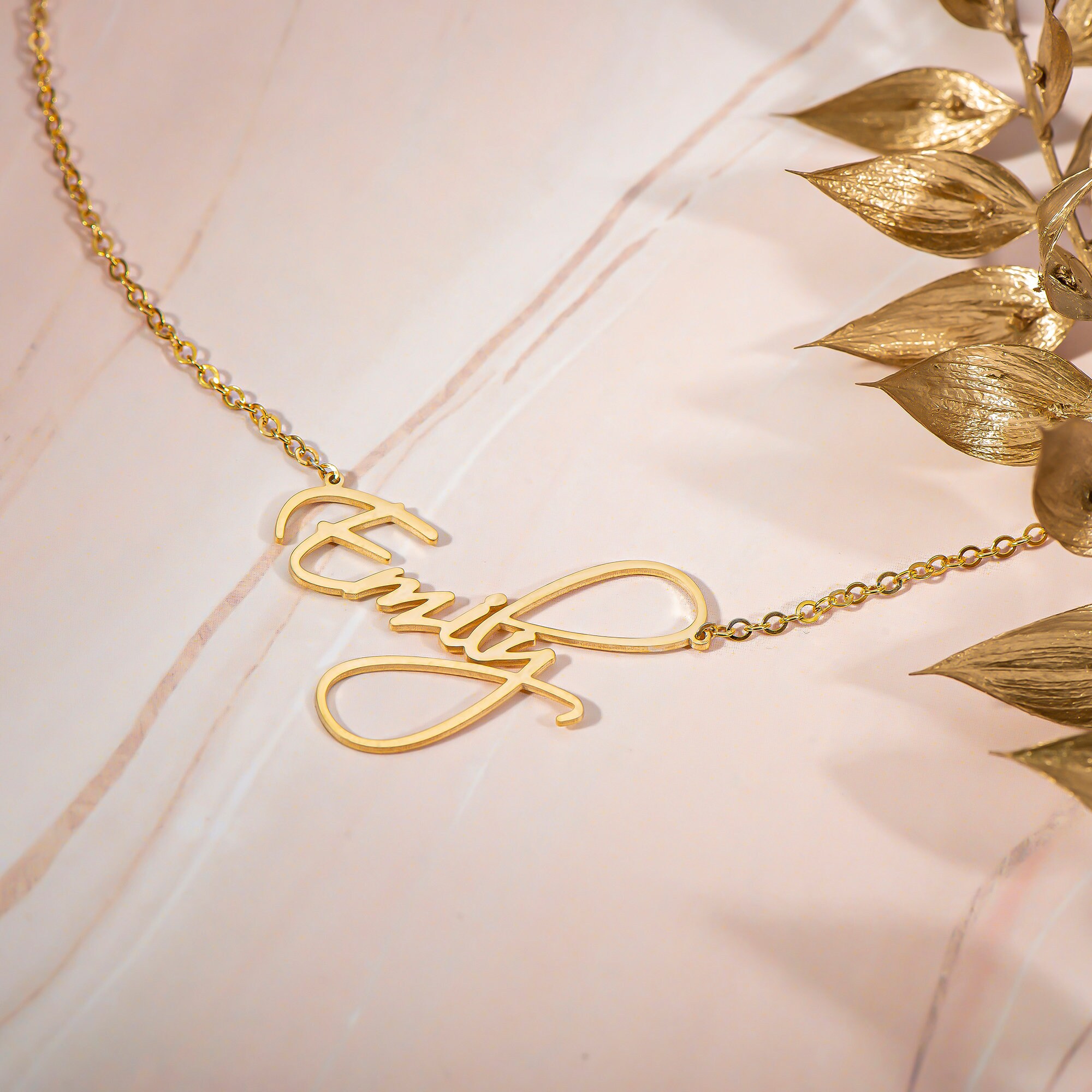 Custom Name Necklace Script Name Necklace Easter Gift - Etsy