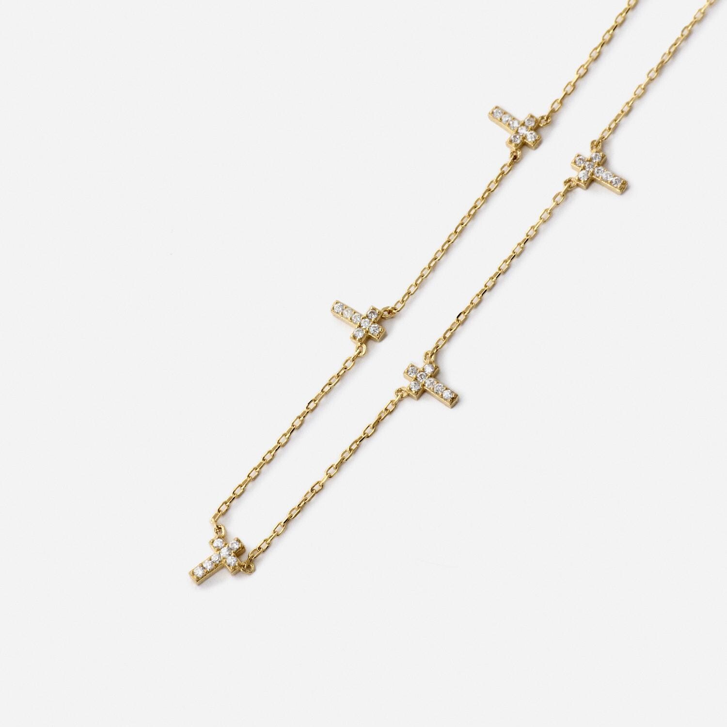 Tiny Multiple Cross Necklace,dainty Multiple Cross Necklace,diamond ...