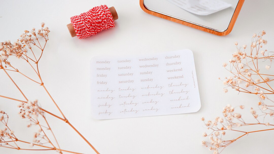 Daily Labels Basic Stickers Week Labels Organizing - Etsy