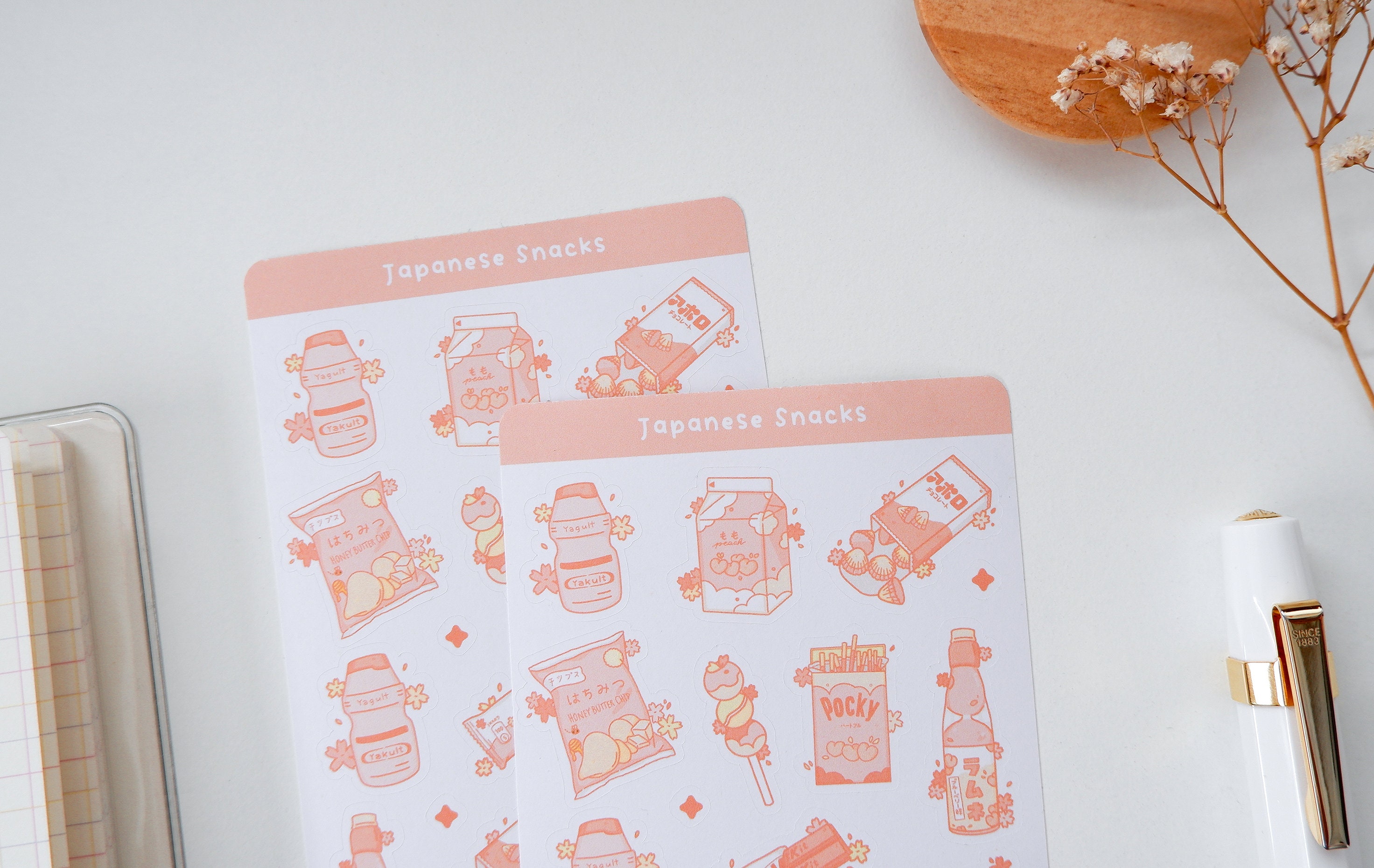 Japanese Snacks Cute Sticker Sheet Illustrated Stickers Planner ...