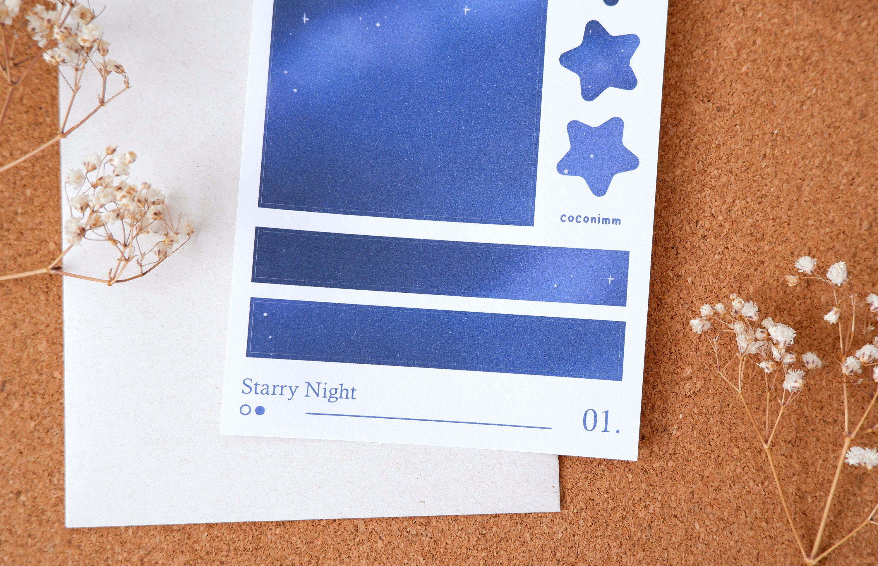 Starry Night Sticker Sheet Aesthetic Stickers Planner Deco Journal ...