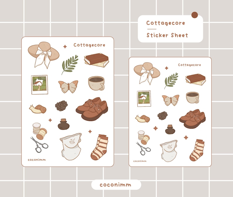 Cottagecore Sticker Sheet Cute Stickers Planner Stickers - Etsy