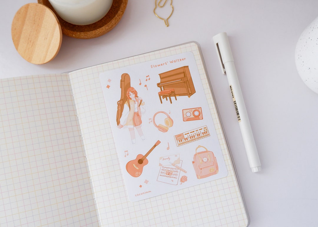 Flowers' Waltzer | Sticker Sheet | Aesthetic Stickers | Deco Planner ...