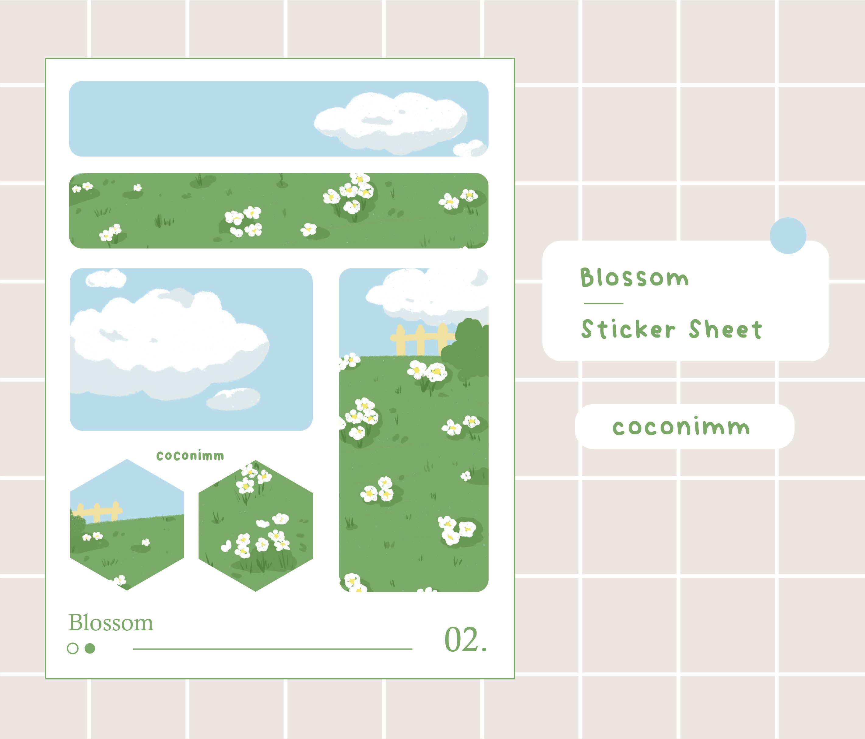 Blossom Sticker Sheet Aesthetic Sticker Sheet Journal Stickers Bujo ...