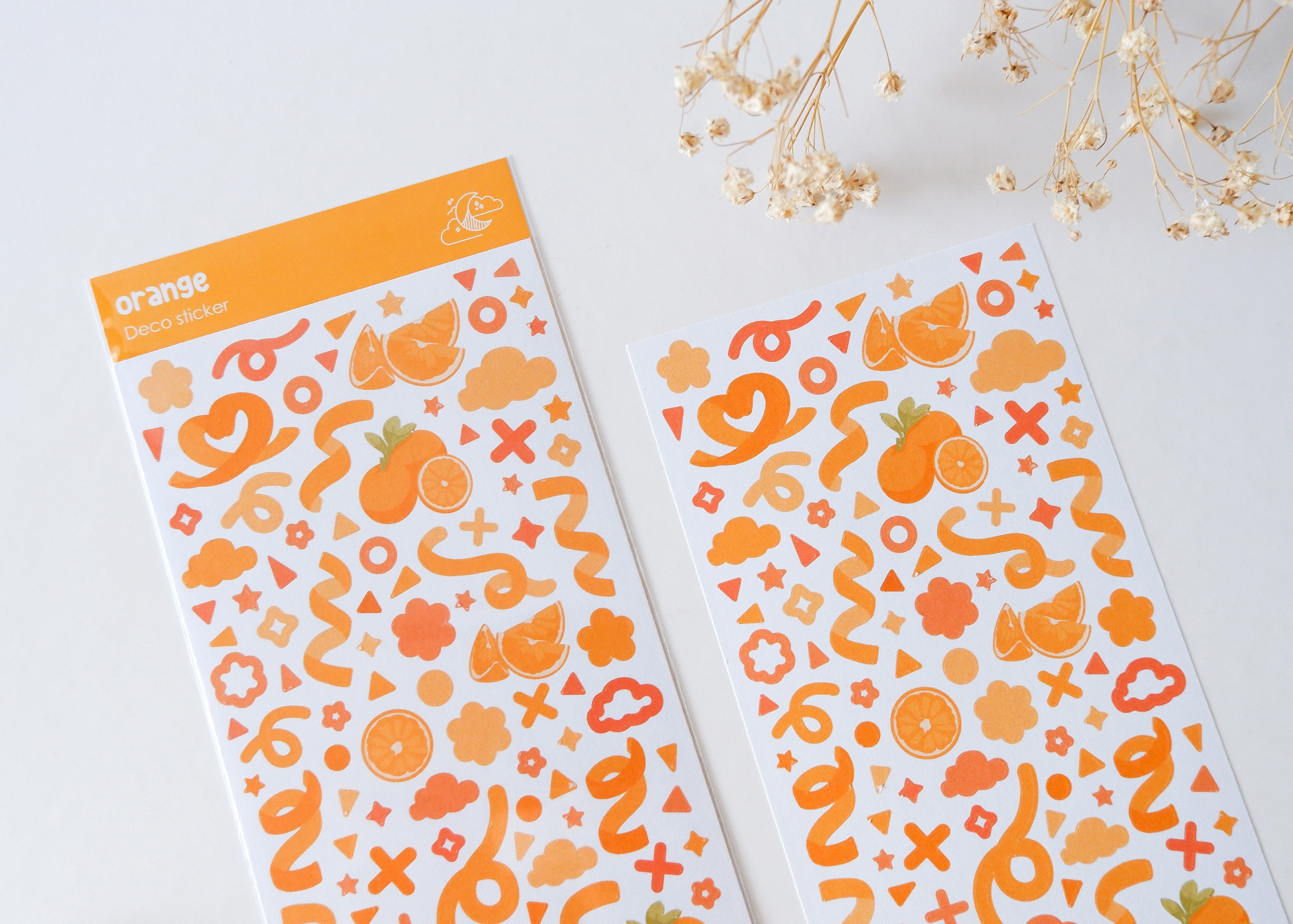 Orange | Mini Sticker Sheet | Aesthetic Stickers | Tiny Stickers | Deco ...