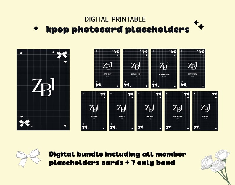 ZEROBASESON | Digital Kpop Photocard Binder Placeholder | Black Rose ...