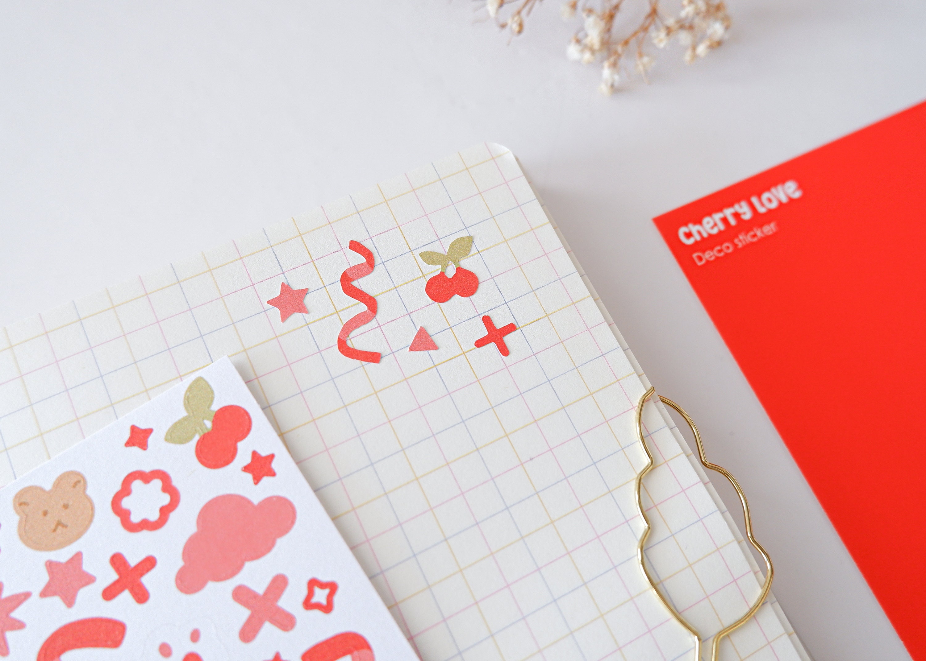 Cherry Love Mini Sticker Sheet Aesthetic Stickers Tiny Stickers Deco ...