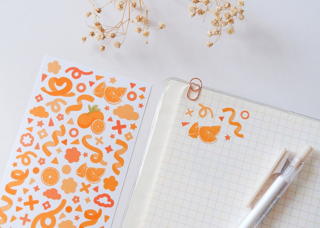 Orange | Mini Sticker Sheet | Aesthetic Stickers | Tiny Stickers | Deco ...