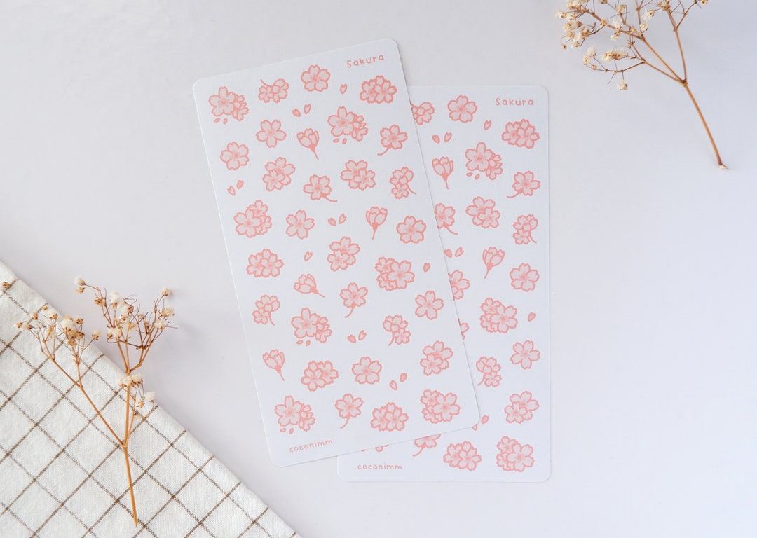 Sakura | Cute Sticker Sheet | Cute Stickers | Planner Stickers ...