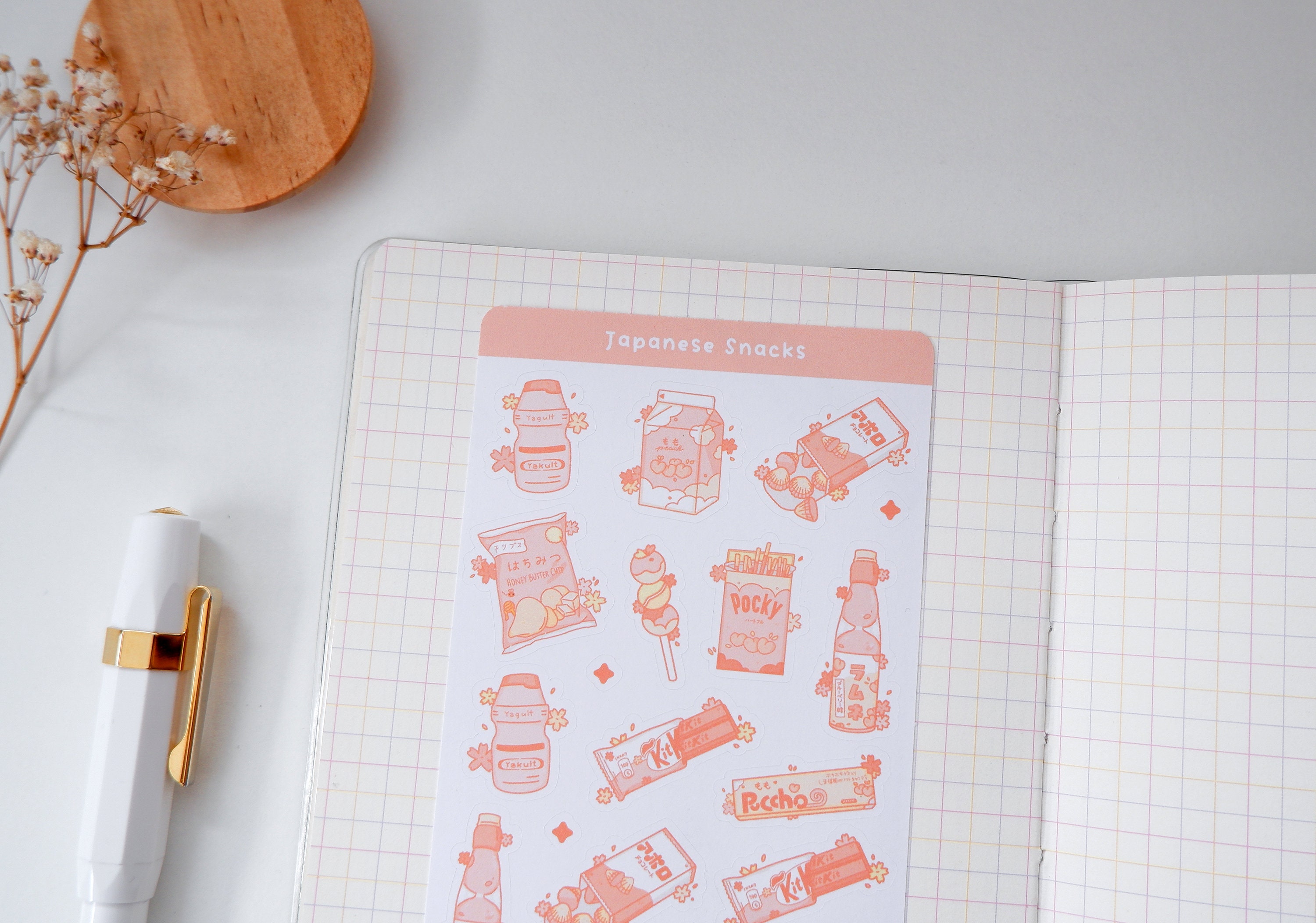 Japanese Snacks Cute Sticker Sheet Illustrated Stickers Planner ...