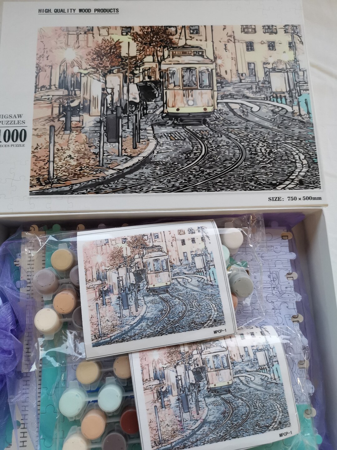 Painting by Numbers DIY Oil Painting on Wooden Puzzle 750*500*2mm With ...