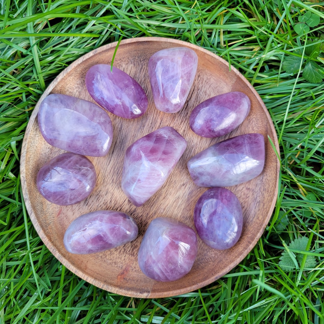 Lavender Rose Quartz Palm Stone - YOUR CHOICE / High Grade Polished ...