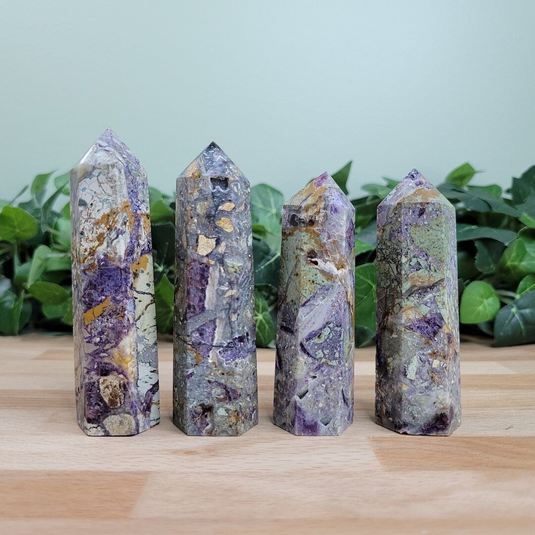 Purple Brecciated Jasper Point YOUR CHOICE / Polished Purple Brecciated ...