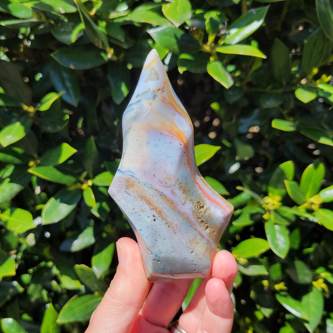 Ocean Jasper Flame 4.5 Tall / Self Standing Ocean Jasper Free Form ...