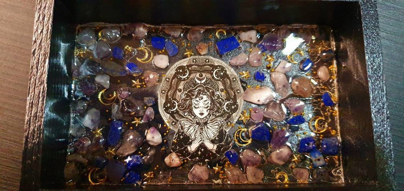 Tarot Card Box Gothic Style Wooden Stash Box Hand Sculpted - Etsy