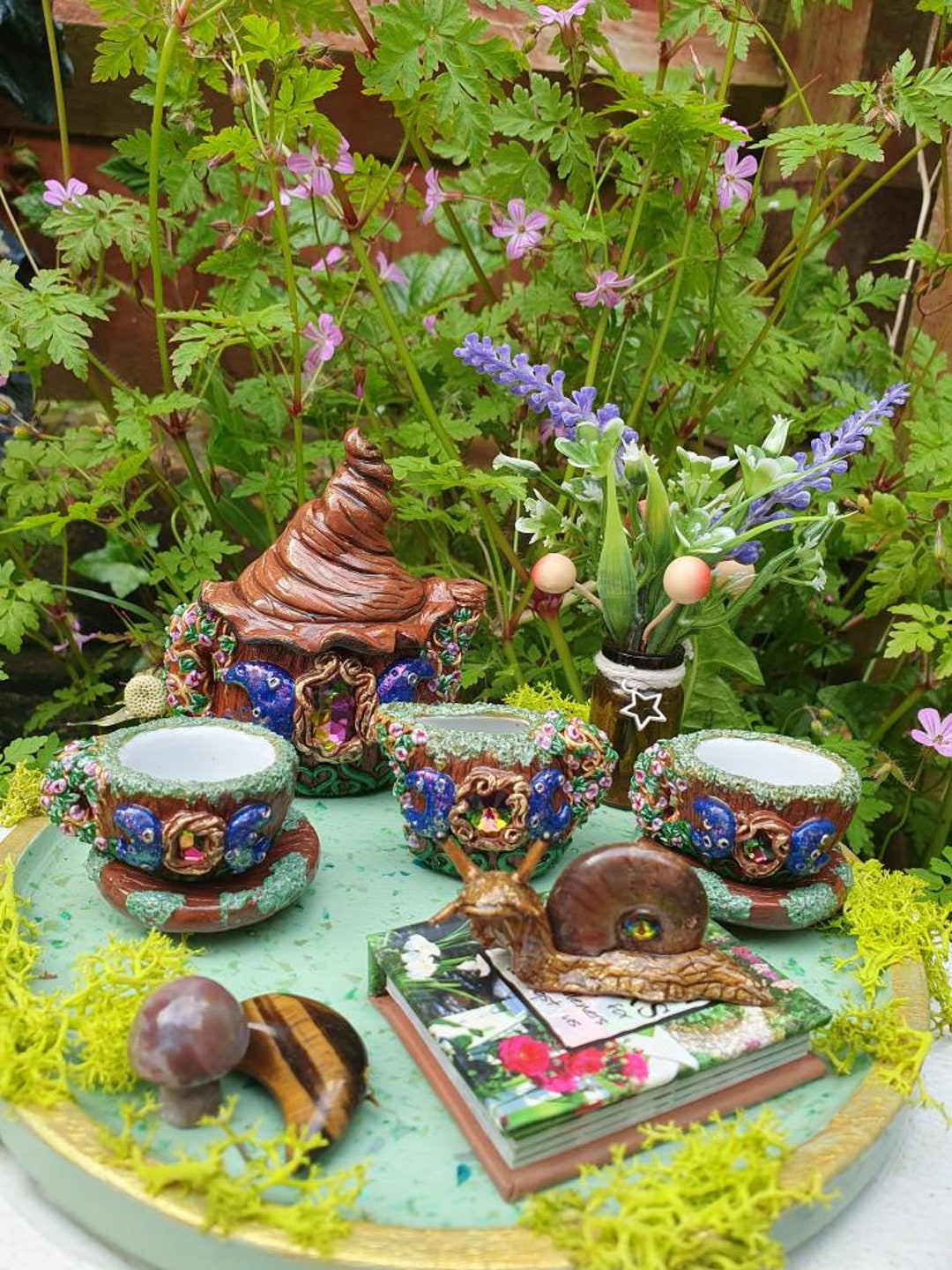 Fairy Tea Set, Miniature Doll House Tea Set, Handmade Tea Set. - Etsy