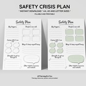 Safety Plan Instant Download Suicide Safety Plan Crisis Intervention ...