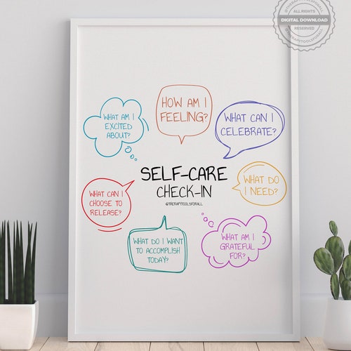 Self Care Digital Poster Self Love Mental Health Well Being - Etsy