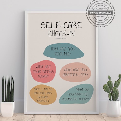 Note to Self Digital Mental Health Poster Self Love Self - Etsy