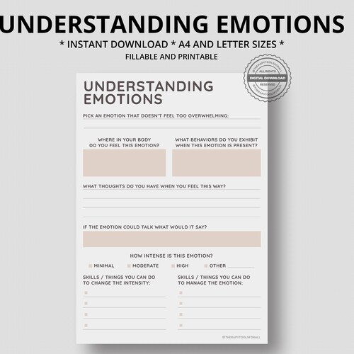 Understanding Emotions Printable Interactive Worksheet Journal - Etsy
