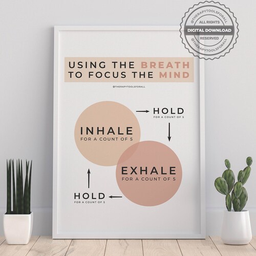 Grounding Technique Breathing Wall Art Help Anxiety Mental - Etsy