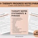 Therapy Interventions Words Cheat Sheet Therapist Progress Notes ...
