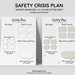 Printable Safety Crisis Plan Worksheet Therapy Aid School - Etsy